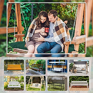 HZMGPCM Swing Cushions 3 Seater Replacement Porch Swing Cushions Outdoor 60 inch Patio Swing Cushions Waterproof Thicken 5" Dark Green Bench Cushion with Backrest & Ties for Garden Outdoor Furniture