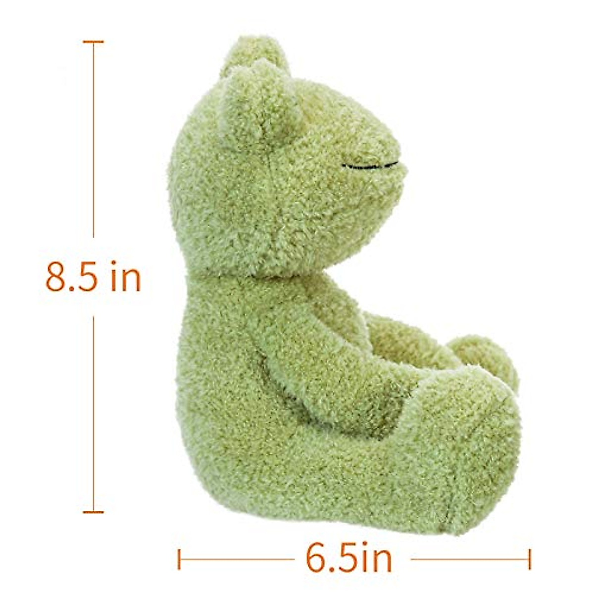 Apricot Lamb Toys Plush Velvet Frog Stuffed Animal Soft Cuddly Perfect for Child (Green Frog,8.5 Inches)