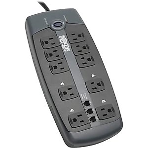 Tripp Lite TLP1008TEL 10-Outlet Surge Protector with Telephone Protection (Without Coaxial Protection)