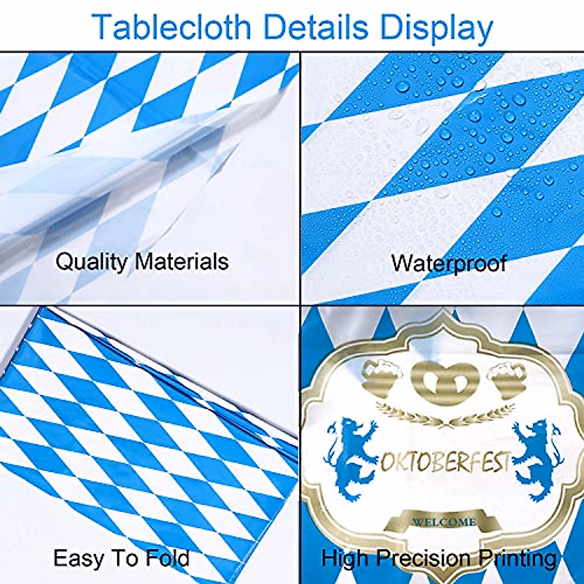 DmHirmg Decorations for Oktoberfest, 66 Feet Pennants Banners and TableCover for Oktoberfest,Flag Banner for Oktoberfest , Garland for Oktoberfest Bavarian German Party (2 Pack Flag+1 TableCover)