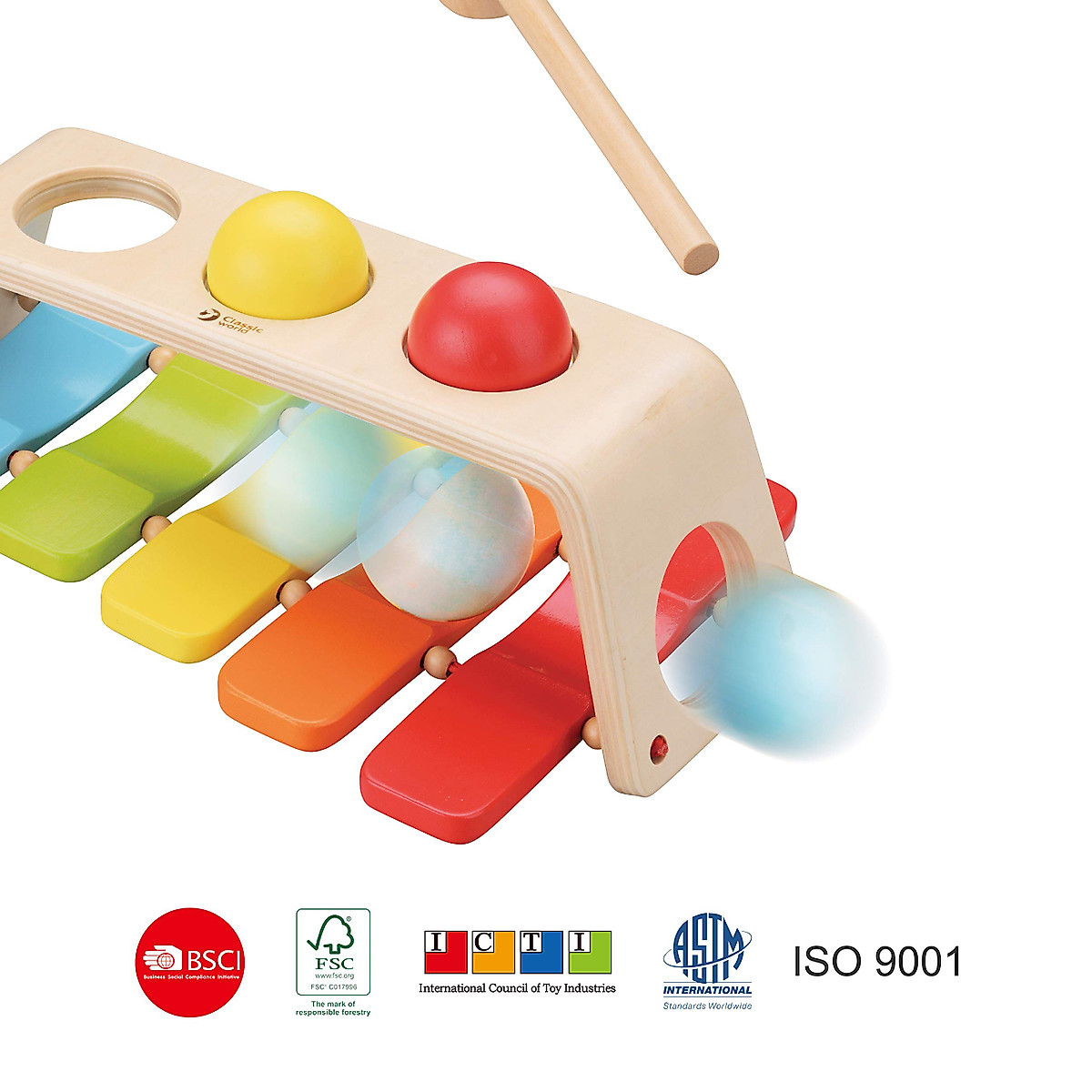 Classic World 2 in 1 Pound & Tap Bench Hammering Toy for 1 Year Baby Toddler Early Learning and Education