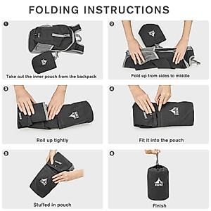 G4Free 12L Hiking Backpack, Lightweight Small Hiking Daypack for Outdoor Travel Mini Foldable Shoulder Bag