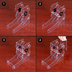 ENHANCE Dice Tower Dice Tray for Tabletop RPG Games - Portable Dice Roller with Castle Tower Design, Roll Up to 14 Standard Dice at Once - Etched Castle Rolling Tray Tower Great for Game Nights