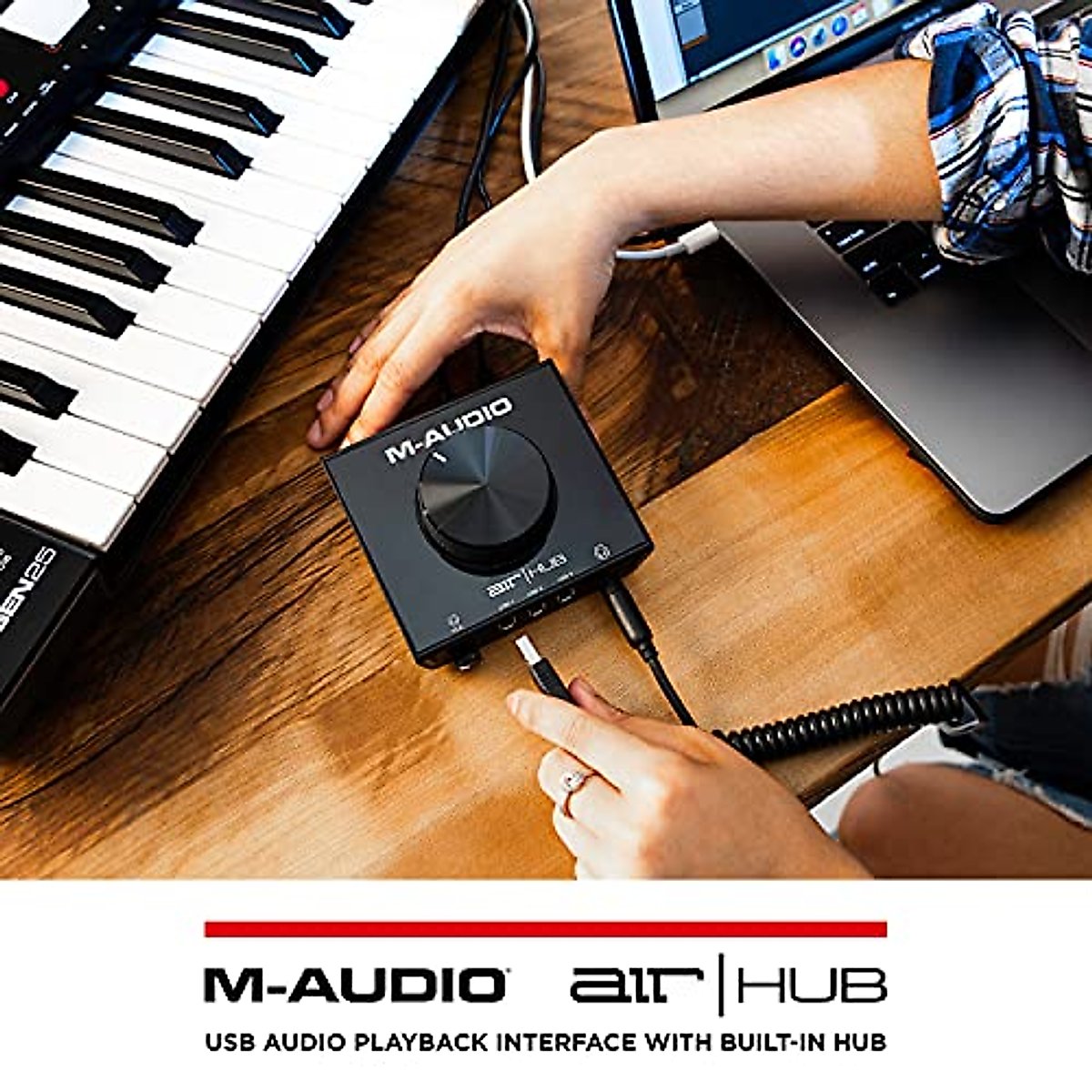M-Audio AIR|HUB - USB Audio Interface with 3 Port Hub and Recording Software from MPC Beats Included