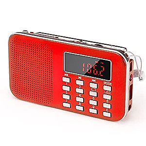 Mini Portable Radio AM FM Pocket Radio with MP3, LED Flashlight, Digital Radio Speaker Support Micro SD/TF Card/USB, Auto Scan Save, 1200mAh Rechargeable Battery Operated, by PRUNUS[Latest Version]