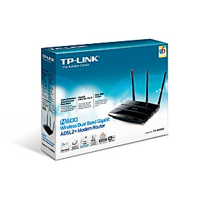 TP-Link TD-W8980 N600 Wireless Dual Band Gigabit ADSL2+ (Non-Cable) Modem Router, 2.4GHz 300Mbps+5Ghz 300Mbps, 2 USB Ports for File Sharing, IPv6 Compatible