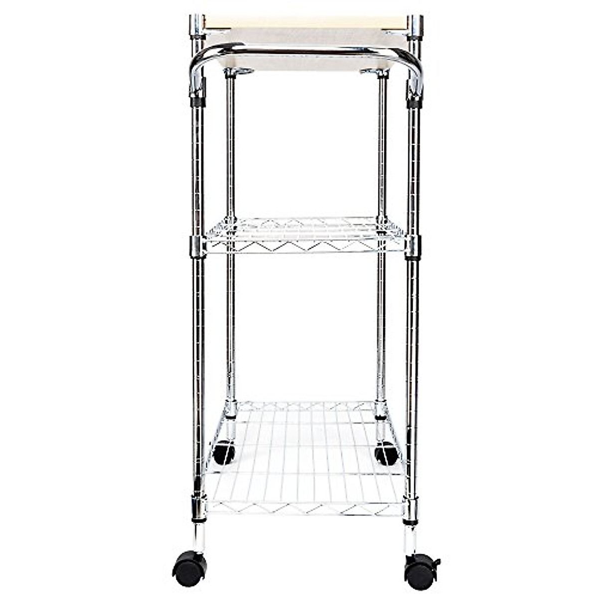 MENGK 3-Tier Rolling Kitchen Storage Trolley Cart - Steel Island Movable Utility Service with Drawer and Lower Basket