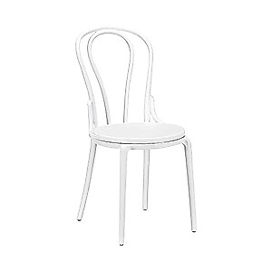 CangLong French Dining Bars, Cafes, Restaurant, Plastic Chair, Set of 1, White