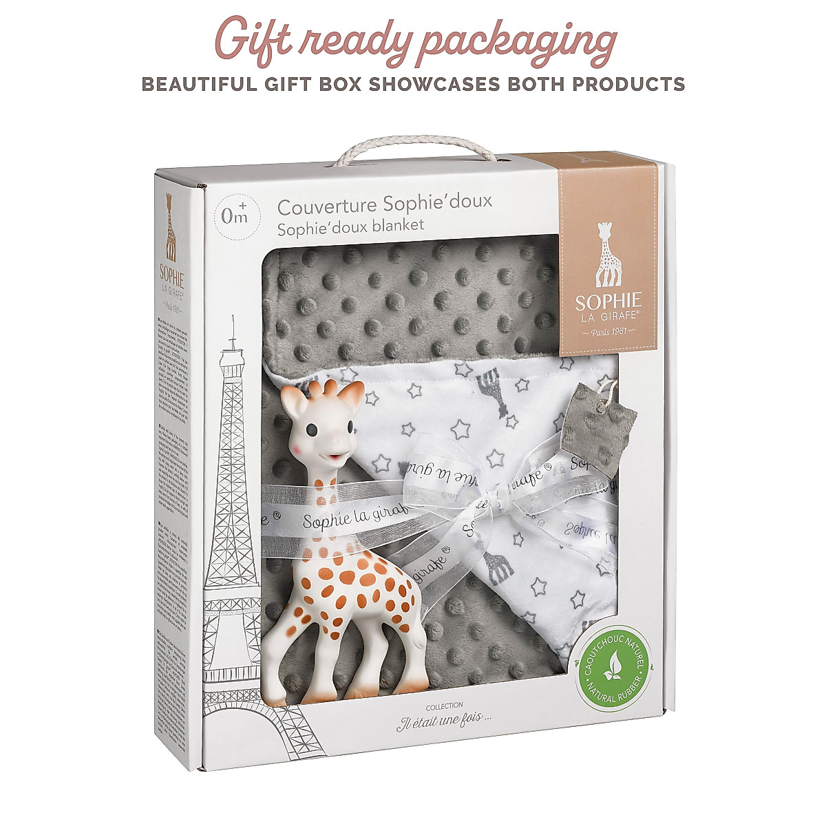 Sophie la girafe | Gift Set | Includes Sophie Doux Blanket | Ultra-Soft Blanket | Warm Cocoon of Softness | Comfort & Soothe | Awaken All 5 Senses