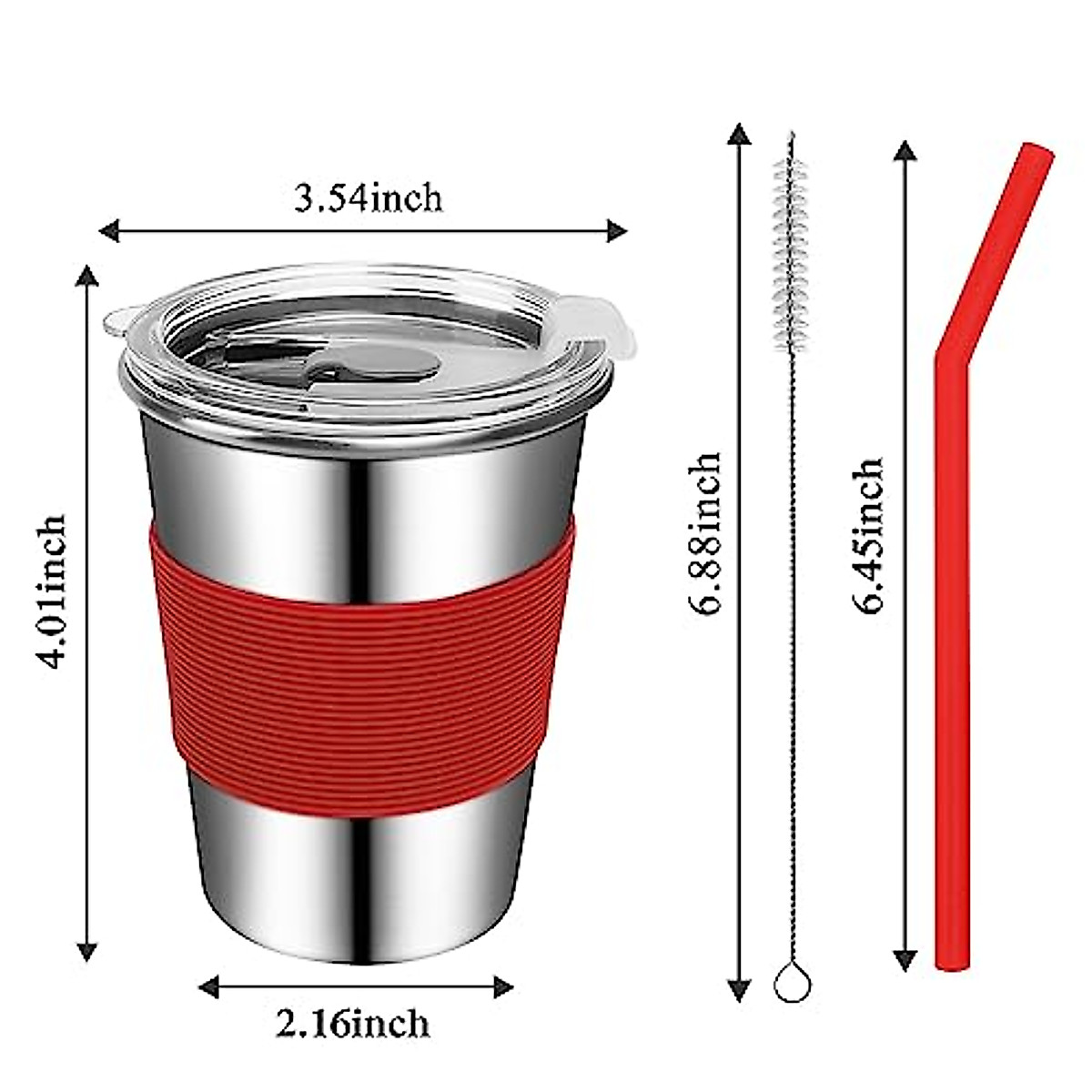 Rommeka Toddler Cups with Straws, 18/8 Stainless Steel Children Smoothie Drinking Sippy Cups, Stacking & Reusable Kids Cups with Straws and Lids, 5 Pack, 12oz