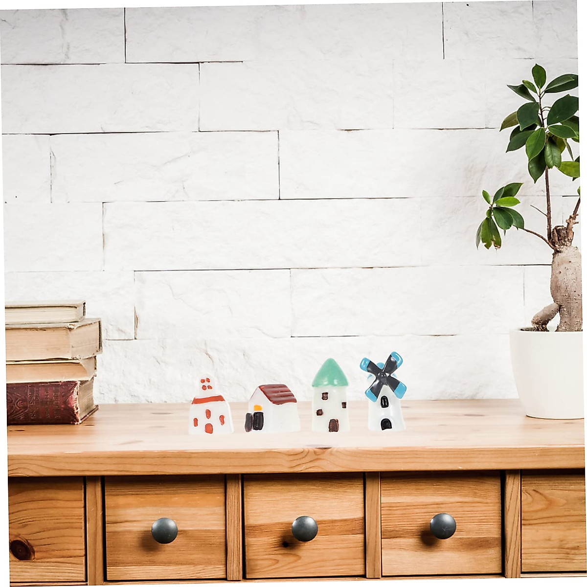 YARNOW 40 Pcs Micro Landscape House Bonsai Miniature Figurine Plant Pot Decor Miniature Garden Figurines Miniature Castle Figurine Mini Fairy House Accessories Mushroom Resin Rural Suite