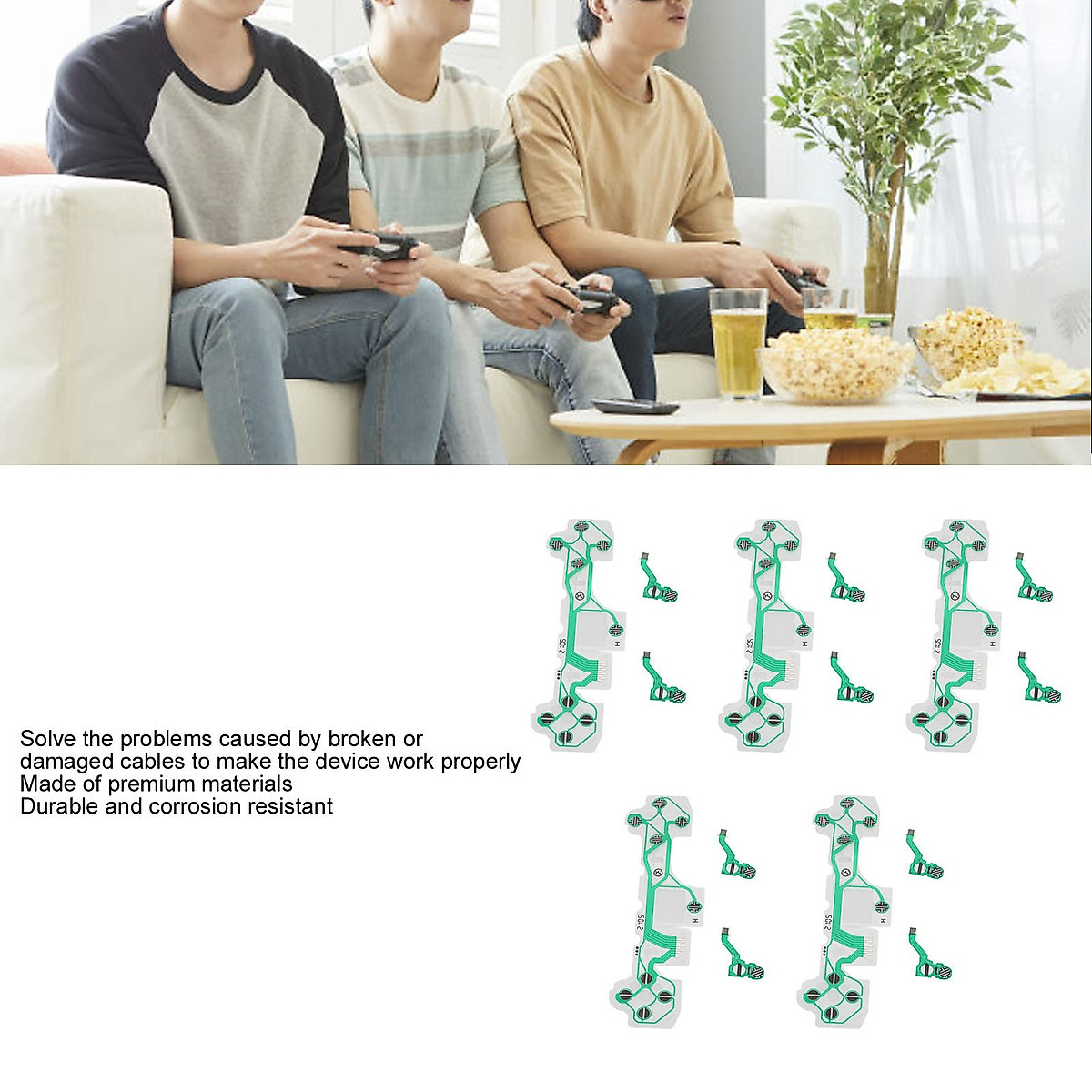 for PS5 Controller Conductive Film, 5 Set Replacement Keypad Conductive Film for PS5 Controller