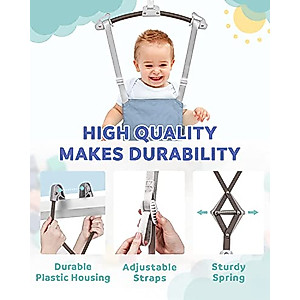 Infant Master Doorway Jumper, Johnny Jumper w/ Adjustable Seat Bag, Durable Baby Door Bouncer & Swing Jumper w/ Steel Spring, Wise Gift Choice for Infant & Toddler, Easy to Use, Blue