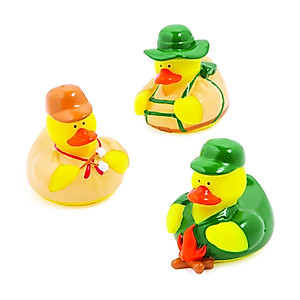 Fun Express Camping Rubber Ducks | Rubber Duckies | Girl Scout or Boy Scout | Summer Camp | Family Camping Trip | Camp Themed Birthday Party - Vacation Bible School Supplies/Decor