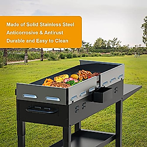 5016 Wind Screen/Wind Guard Replacement Parts for Blackstone 28" Griddle or Other Griddle, for Blackstone 2 Burner Flat Top Gas Grill 28" Griddle 1517, 1853 Cooking Station, Stainless Steel