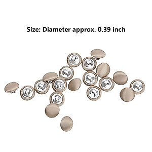 20 Pcs Satin Covered Metal Shank Buttons Cloth Buttons for Wedding Dress Tuxedo Suits (Champagne, 10mm)