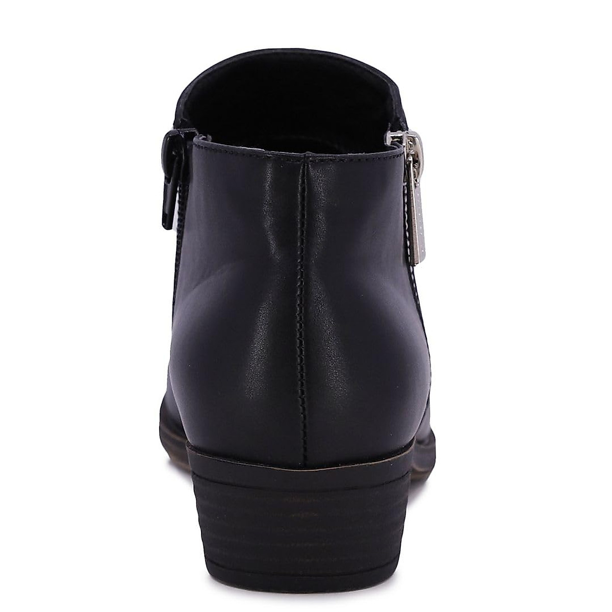 Nautica Women's Ankle Boots - Chic Vegan Leather Booties with Zipper | Low Heel, Versatile Style for Winter Fashion, Dress, or Casual Wear-Alara-Black Size-7.5