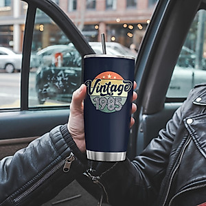 FROOBLEQUIRK 40 Years Old 20 Oz Tumbler – 40th Birthday Gift for Men, Women, Mom, Dad, Wife, Husband, Brother, Uncle, Funny 40-Year-Old Gift & Birthday Decoration