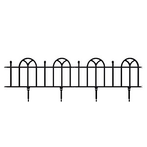 Pure Garden 82-YJ463 Flower Bed Set-4-Piece Modular Fence Panels Set for Landscape, Lawn, Garden Edging (Black)