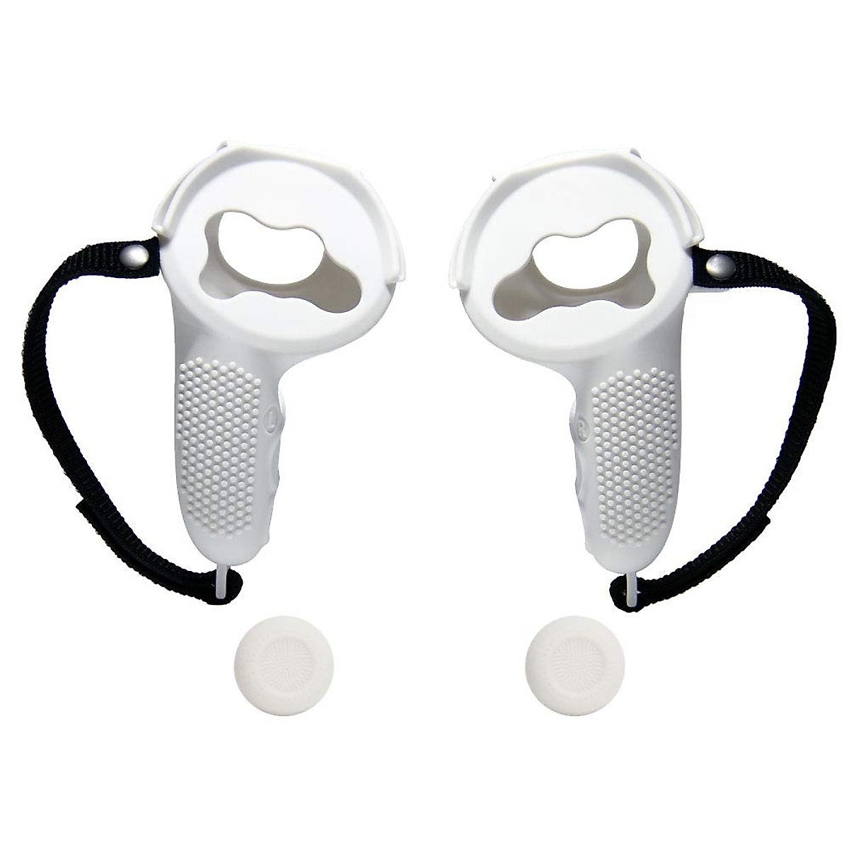 VRbrother Controller Grip Cover for Oculus Quest 2,Hand Strap Adjustable Wrist Knuckle Strapstrap，Handle Trackpad Protection Design,VR Cover Accessories,White