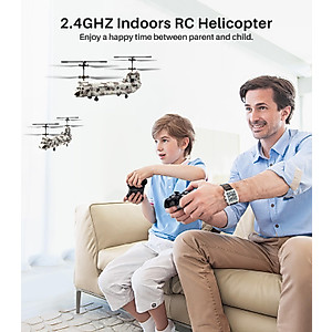 SYMA Remote Control Helicopter, S52H Military Transport RC Helicopter with Altitude Hold, One Key take Off/Landing, LED Light, Low Battery Reminder, Army Helicopter Toys for Kids and Military Fans