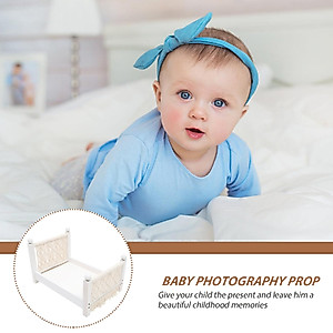 PartyKindom 1pc Newborn Photography Prop Crib Shooting Assisted Wood Hand- Woven Bed for Home/Wall/Kitchen/Room Decor