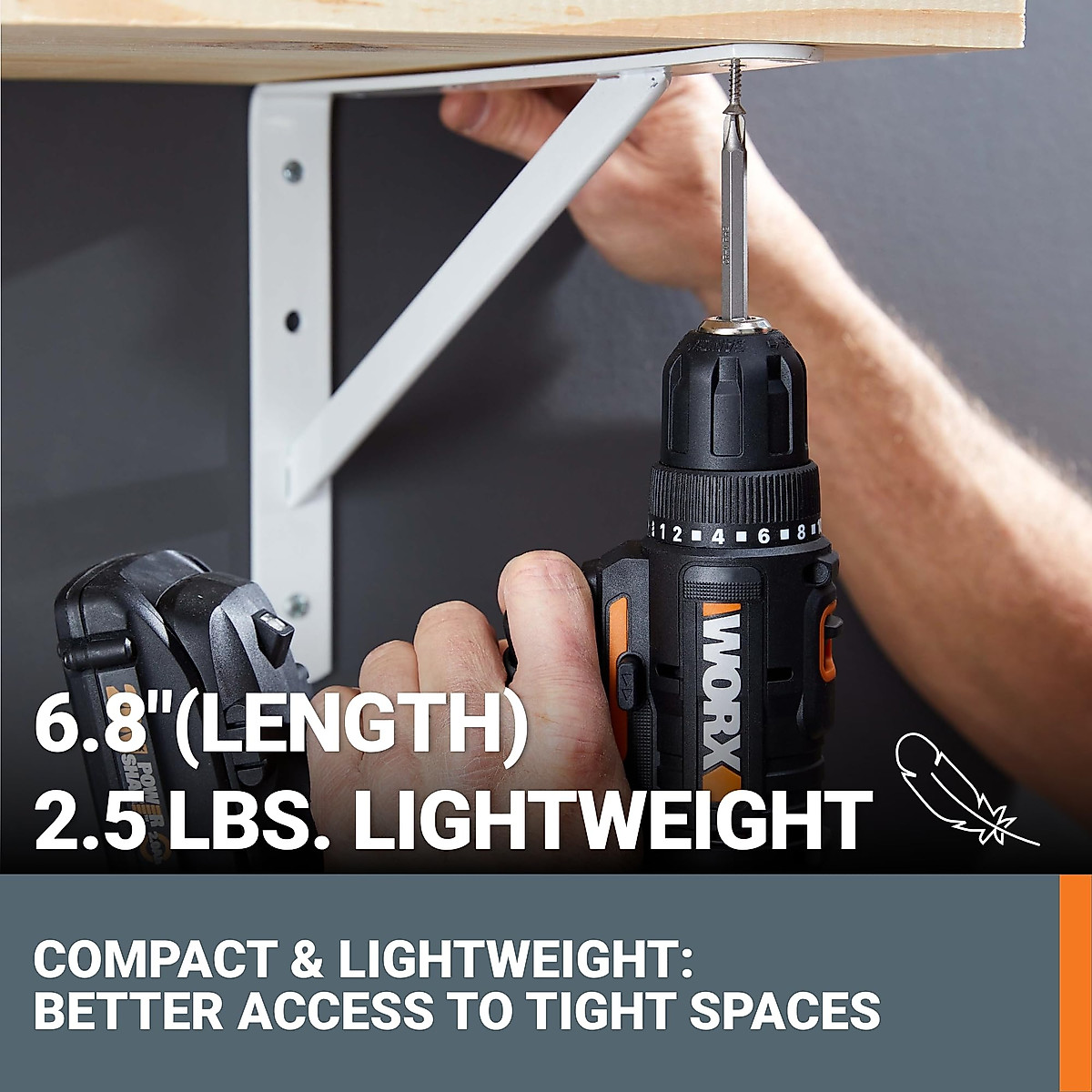 Worx 20V 3/8" Cordless Drill with 84pc Accessory Kit, Variable 2-Speed Drill Set 265 In-Lbs Torque 20+1 Clutch, Lightweight Compact Drill Driver 3/8-Inch Keyless Chuck – Battery & Charger Included