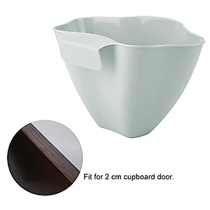 Cupboard Door Hanging Mount Kitchen Trash Bin Without Lid Garbage Kitchen Cabinet Hanging Flower Shape Trash Can(Gray)