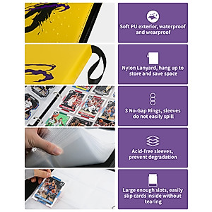 Basketball Trading Card Binder, Fit 900 Sport Cards 3 Ring Binder Book with 50 Binder Sheets, 9 Pocket Card Sleeves Album for Birthday Christmas New Year Gift for All Cards Collectors (BSK001)