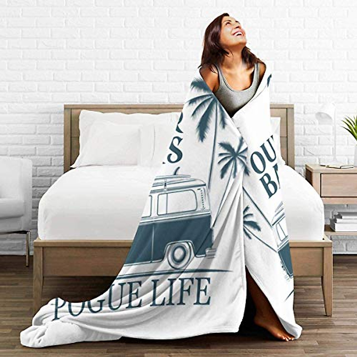 Pogue Life, Outer Banks North Carolina Super Soft Microfleece Blanket, Used On Bed Sofa Bed Adult Parents and Children Throw Blankets Suitable for All Seasons 40"x50"
