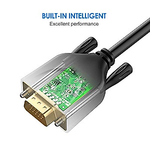 Rankie HDMI to VGA (Male to Male) Cable, Compatible with Computer, Desktop, Laptop, PC, Monitor, Projector, HDTV and More (6 Feet)