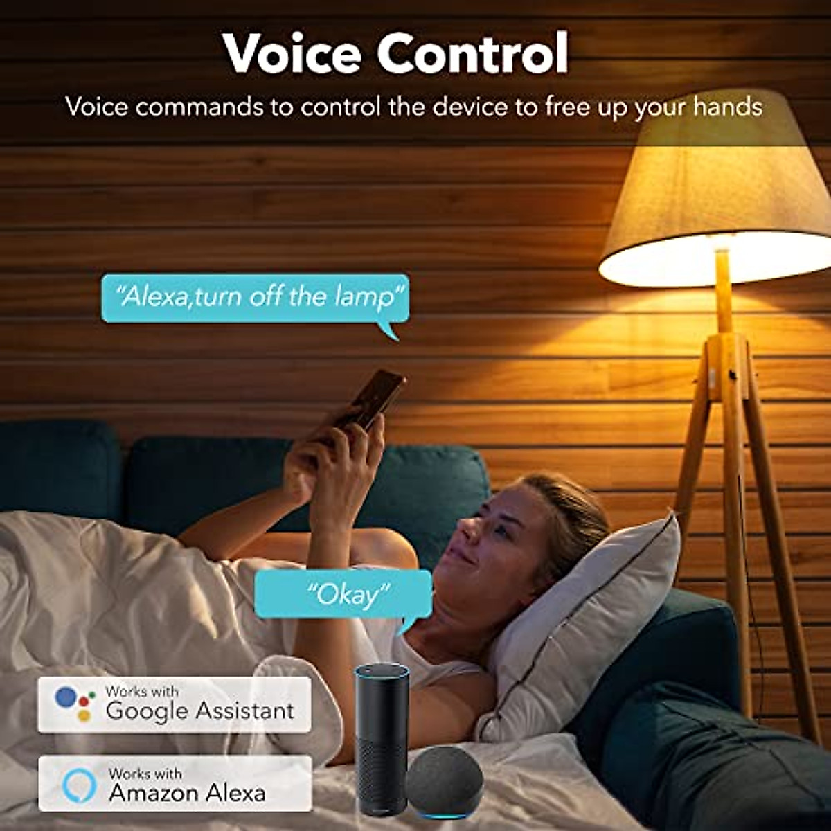 BN-LINK Smart Power Strip Compatible with Alexa Google Home, Smart Plug WiFi Outlets Surge Protector with 4 USB 4 Charging Port Multi Plug Extender,15A