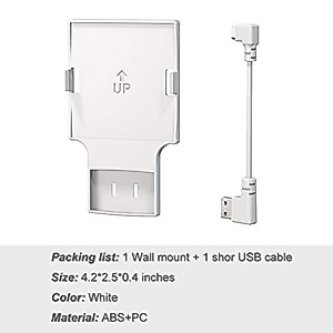 Outlet Mount for Ring Bridge, No Drilling and Speace Saving Wall Mount Holder with Short Cable for Ring Smart Lighting Bridge (1 Pack)