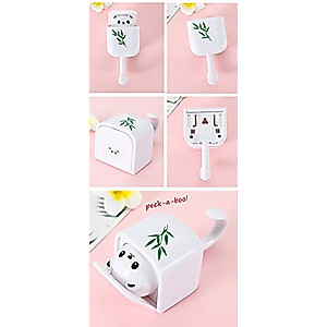 Gautsa Cute Peek-A-Boo Hooks, Self Adhesive, Pop up Cat Bear Animal Decorative for Kids Boys Girls, for Key Coat Robe Towel, 4 Pack (Bears)