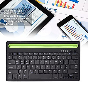 Ranvo Wireless Keyboard, 78 Keys PC Gaming Keyboards 2 Channel Type Multi System Compatibility with Bracket for Internet Cafe for Home for Office