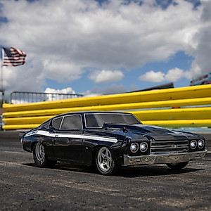 Losi RC Car 1/16 1970 Chevelle 2 Wheel Drive Mini No Prep Drag Car RTR Includes Everything Needed no Other purchases Required Black LOS01023T2