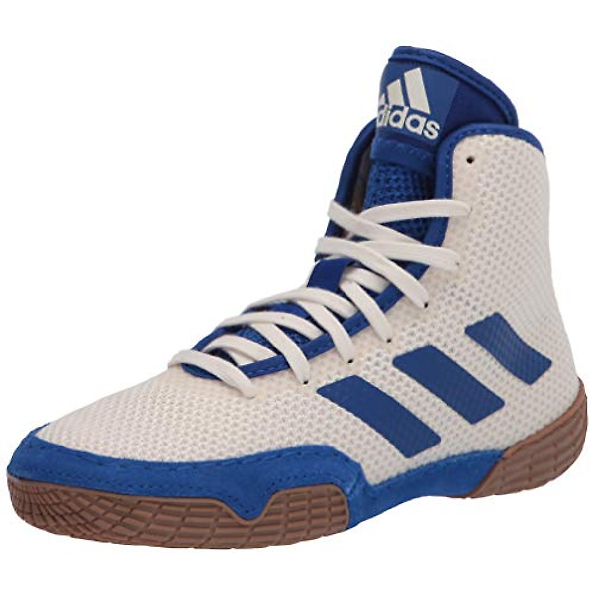 adidas Boy's Tech Fall 2.0 Wrestling Shoe, White/Royal Blue/Gum, 1.5 Little Kid