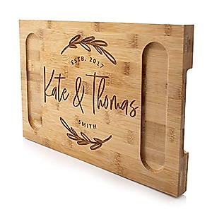 Elegant Wedding Gift, Personalized Charcuterie Board w/ 12 Elegant Design, House Warming Presents for New Home, Bamboo Cheese Board, Gift for Women, Custom Engraved Cutting Board, Wine Lovers