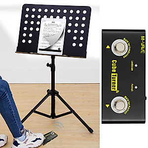 Btuty Cube Turner Page Turner Pedal Rechargeable Music Sheet Turner Supports Looper Connection