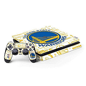 Skinit Decal Gaming Skin Compatible with PS4 Slim Bundle - Officially Licensed NBA Golden State Warriors Historic Blast Design
