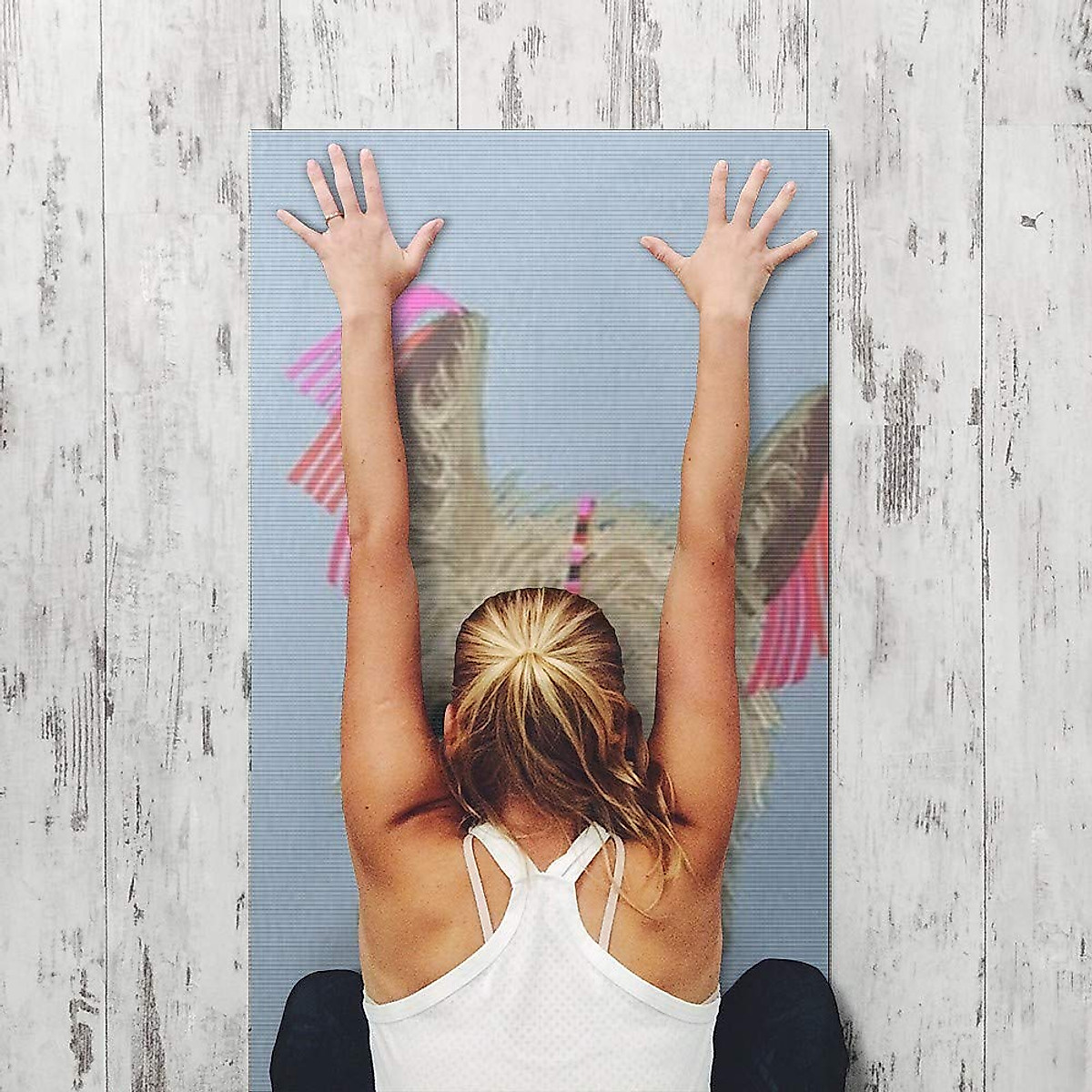 CANVAS ON DEMAND Yoga and Pilates Non-Slip Fitness Mat with Carrying Strap (Adorned Llama III) 24"x70"