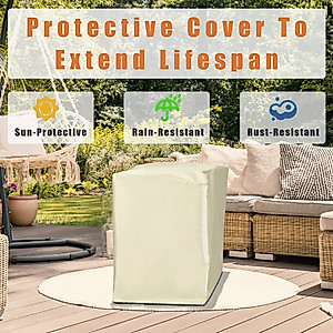 ARLIME Outdoor Propane Burning Fire Bowl, Propane Firebowl Column Realistic Look Firepit Heater, 40,000 BTU Outdoor Gas Fire Pit with Free Lava Rocks, Fits 20lb Tank Inside, Raincover