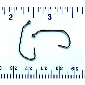 100 Gerry's Tackle 91768 Black Nickel 28 Degree Wide Gap Jig Fish Hooks Size 6