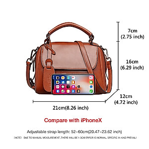 FOXLOVER Small Leather Crossbody Bags for Women Lady Shoulder Bag Top Handle Mini Handbag and Purse