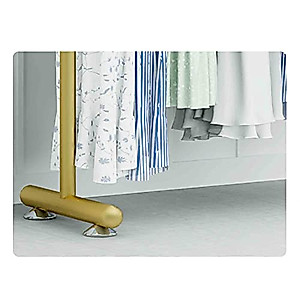 Floor Clothes Rack with Oval Base,Freestanding Hanger,Gold,for Hanging Clothes,Standard Rod Simple,51.2” and 59.1”(Size:80x150cm)