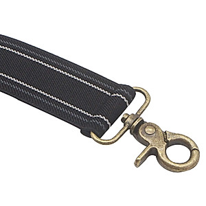 Timiot Mens Suspender 4 Swivel Strong Hooks Adjustable Braces Elastic Comfortable X Style Heavy Duty Strap (Black White Stripe)