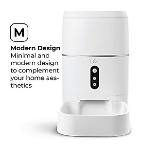 Home Zone Pet Automatic Feeder - Smart Wireless Pet Feeder for Small Dogs and Cats, 6L