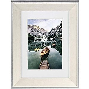 Hama Sierra Plastic Picture Frame (40 cm x 50 cm Frame, 25 mm x 19 mm Borders, for Photos Size 28 x 35 cm, Reflex Glass, Polystyrene (PS), with Hanger) White