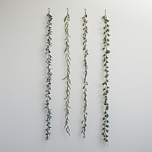 Creative Co-Op Faux Cedar Garland Berries, Green and Red