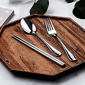 Beyond 280 Stainless Steel Flatware Set for School, Travel and Outdoor, Portable 3 Piece Set Reusable Chopsticks, Fork, Spoon (Blue Case)